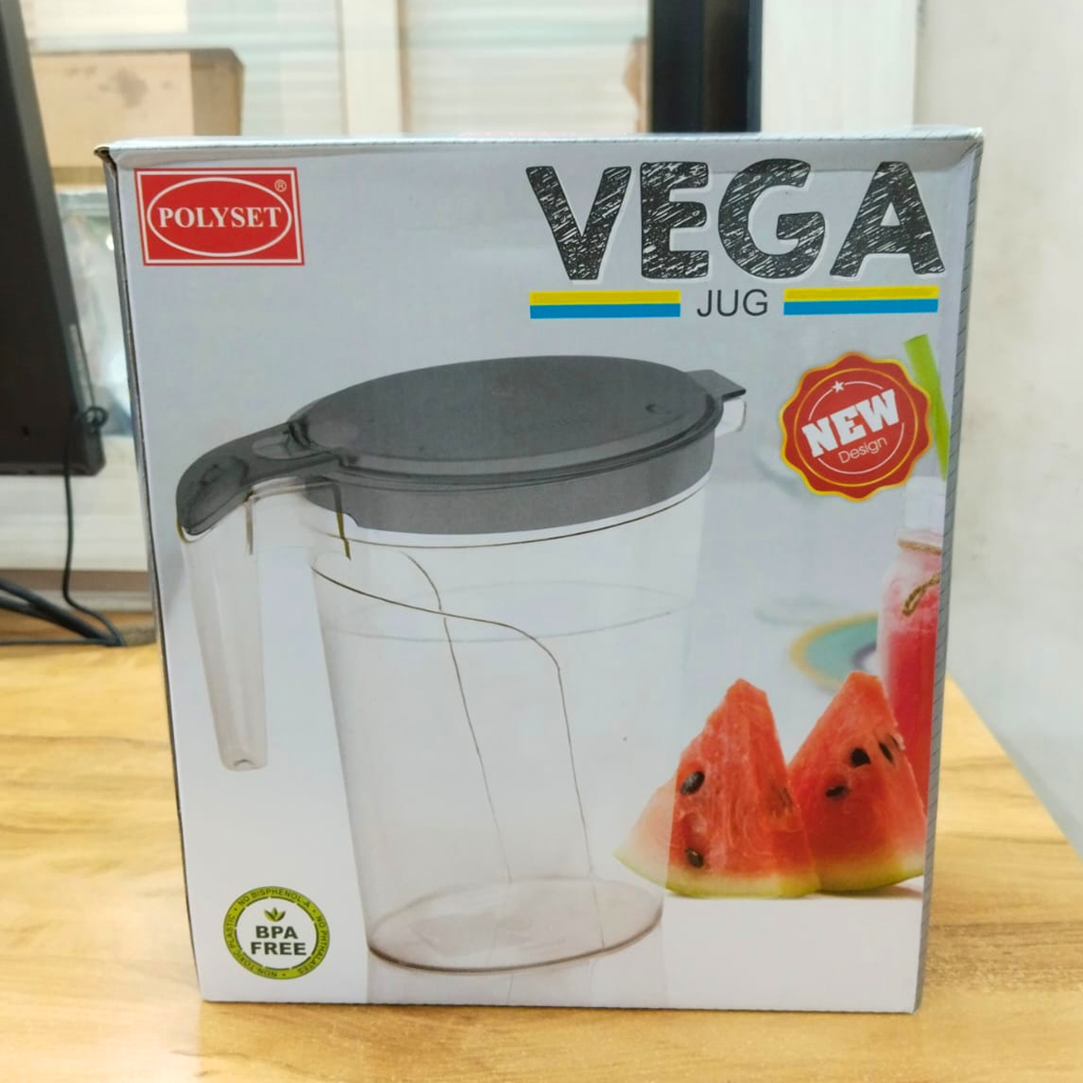 AM5663 Polyset Vega Jug - Transparent Jar with Plastic Lid, Drinking B – Amd-Deodap