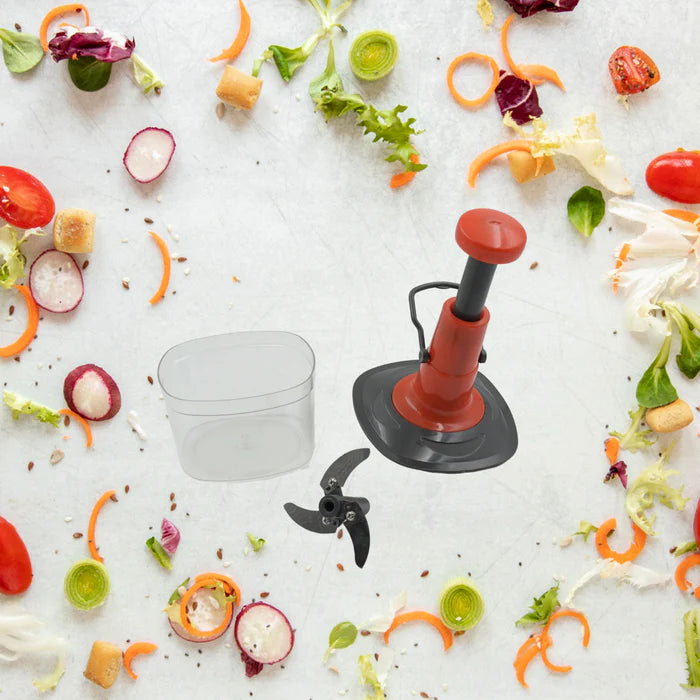 5790 Manual Food Chopper (650ml): 3 Stainless Steel Blades, Locking Sy ...