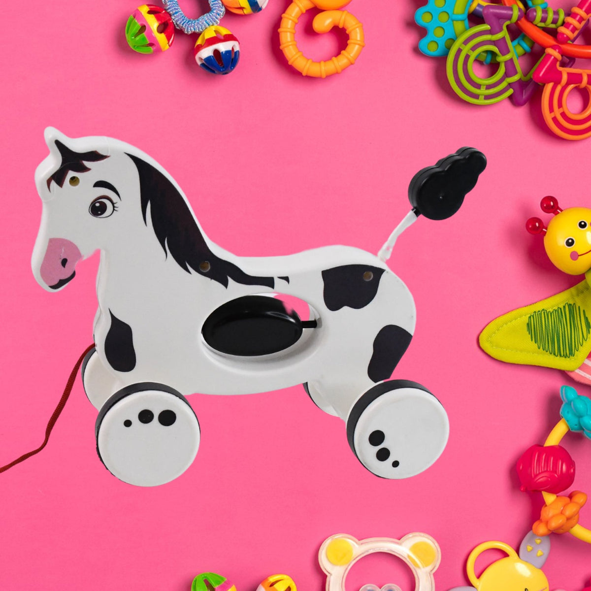 19018 Hourse Pull Along Toddler Toy with Attractive Design – Amd-Deodap