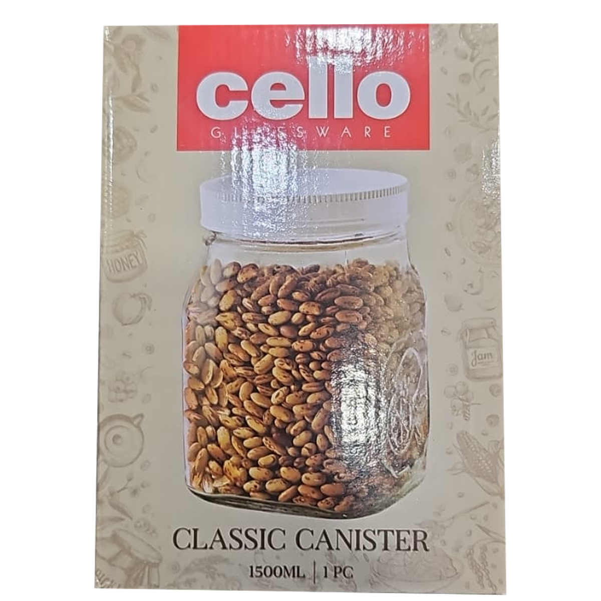 AM0657 CELLO Classic Canister Glass Jar 1500ml – Amd-Deodap