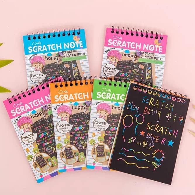 4609 Rainbow Scratch Notebook with Magical Vibgyor Color with Pencil S ...