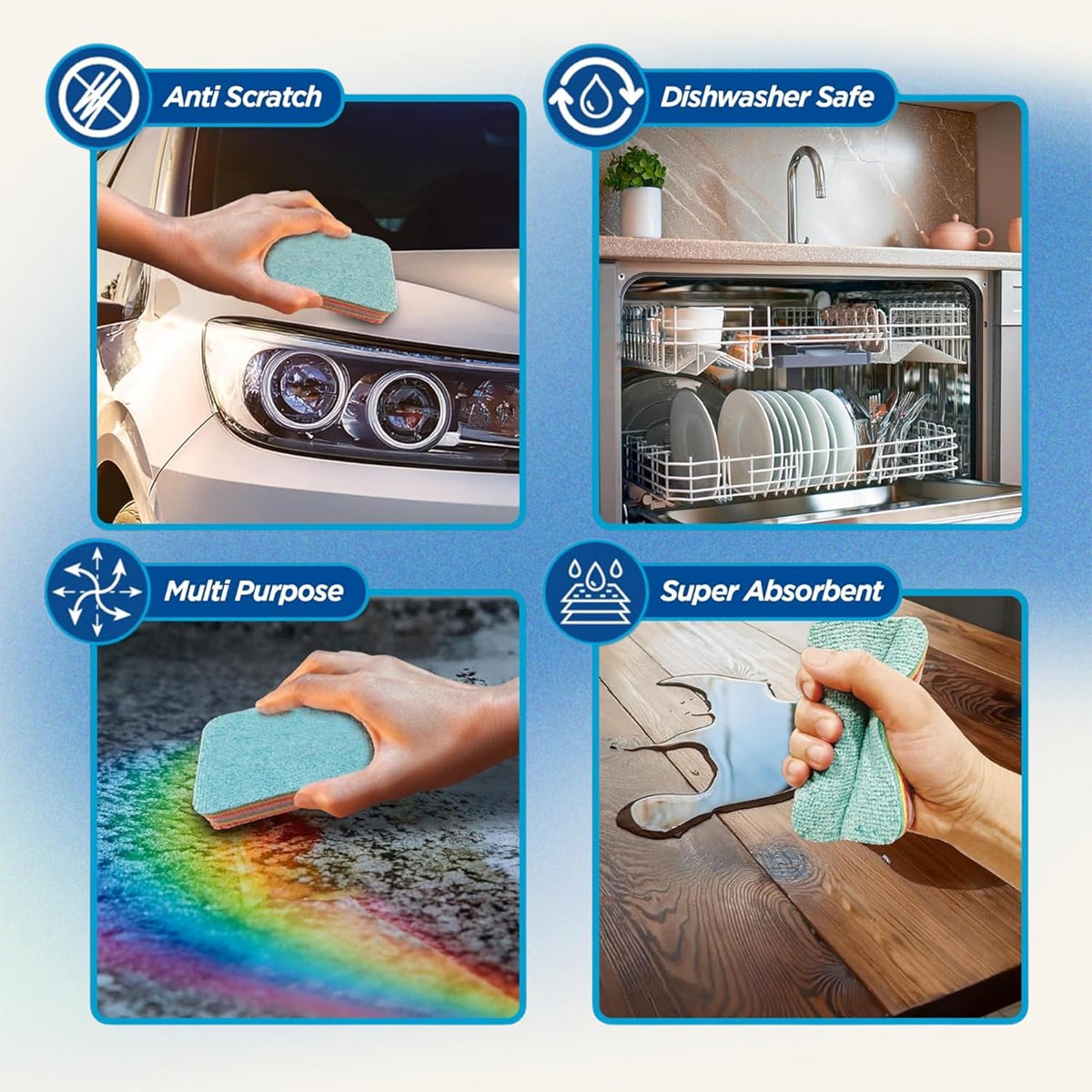 AM5868 Multi-Purpose Microfiber Rainbow Sponge (12 Layer) – Amd-Deodap