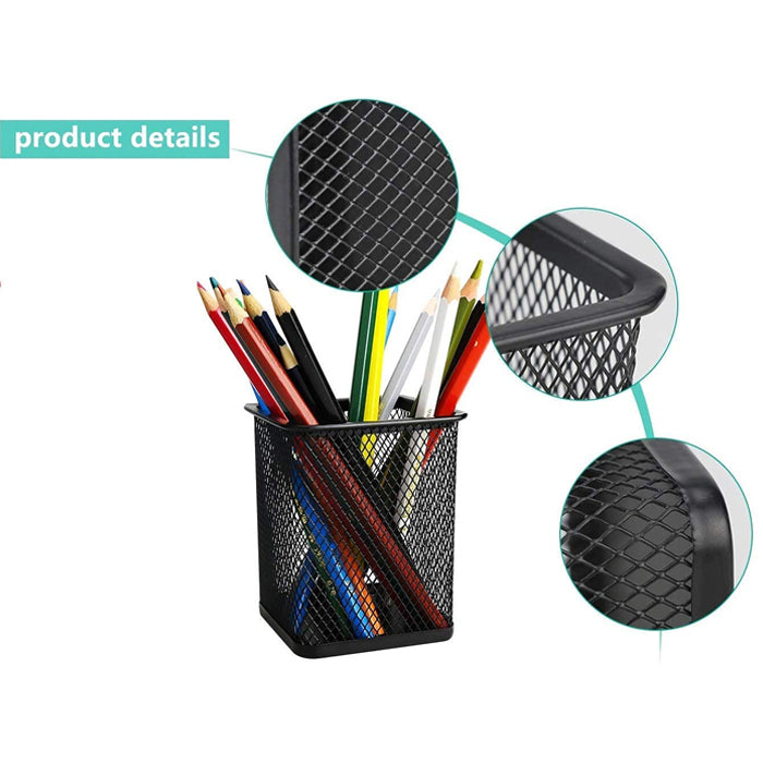 AM2140 Jali Pen Stand Square Shape Metal Pen Pencil Stand – Amd-Deodap
