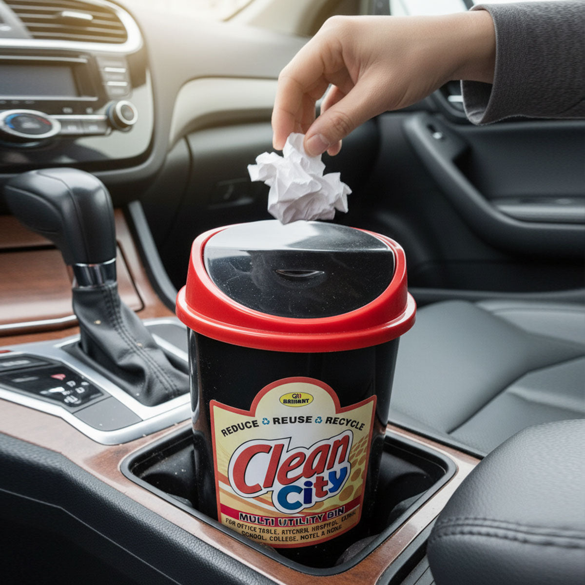 3637 Plastic Clean City Dustbin Deluxe - (1 PCS) – Amd-Deodap