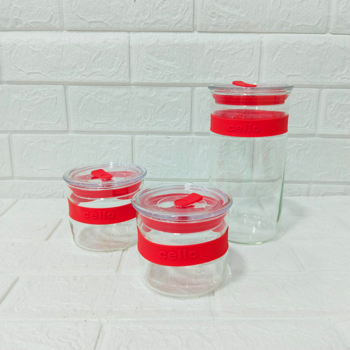 Di0249 Cello Glassware Allure Glass Jar Gift Set - Set of 3 Pcs – Amd ...