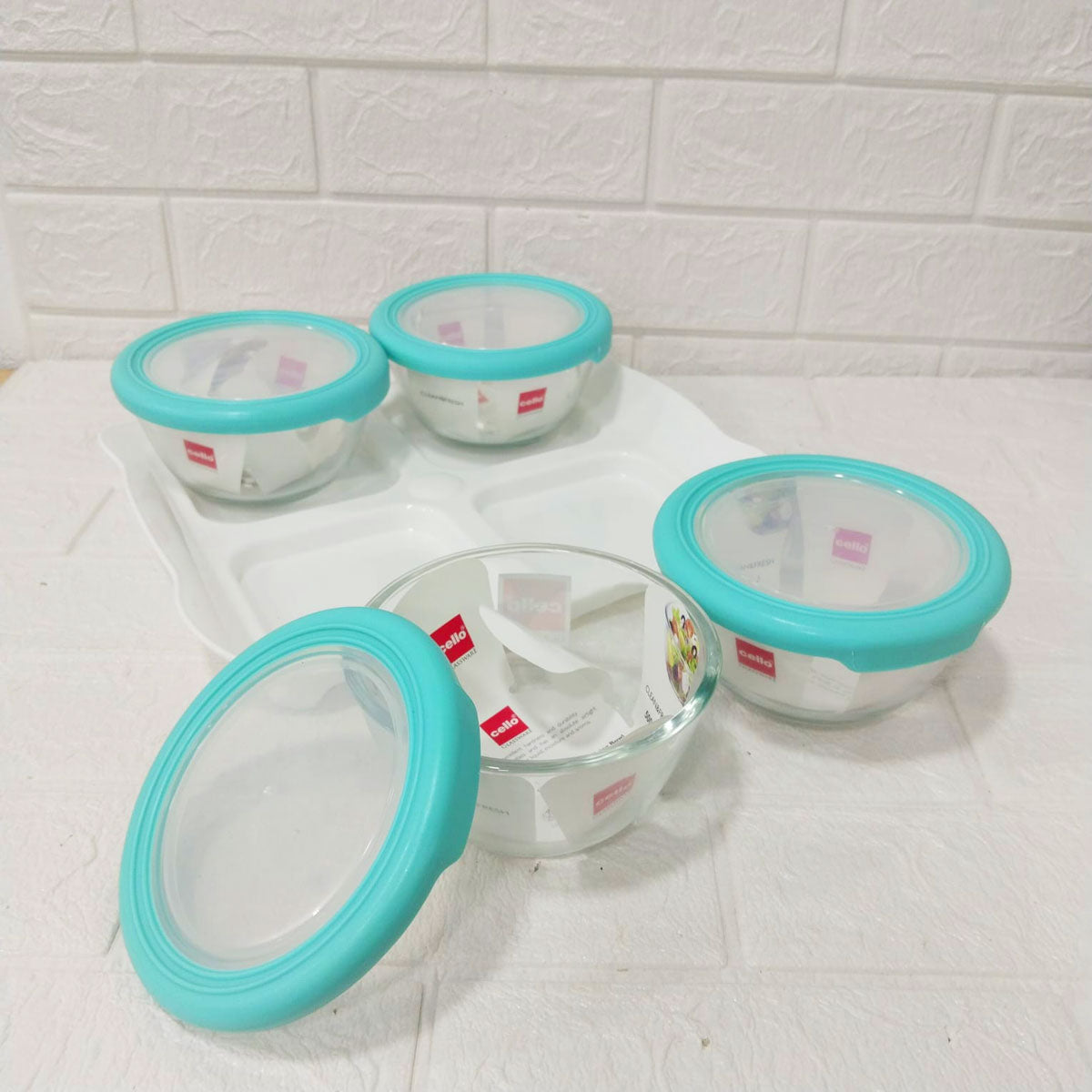 Di0243 Cello Glassware 5-Piece Snack Set with Tray - 500ml Each – Amd ...