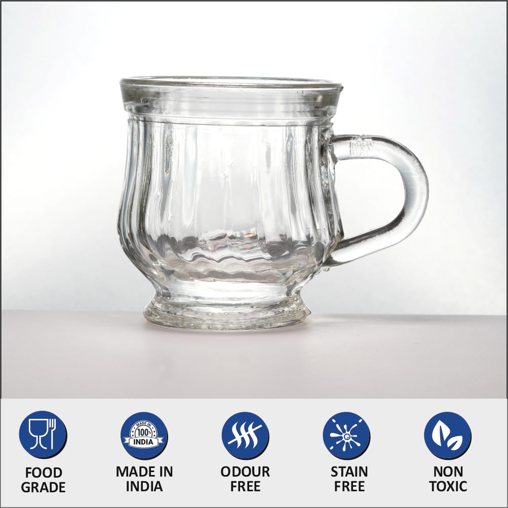 3535 Yera 120ml Glass Tea Cup with Exquisite Design Set of 6 (CT4FS ...