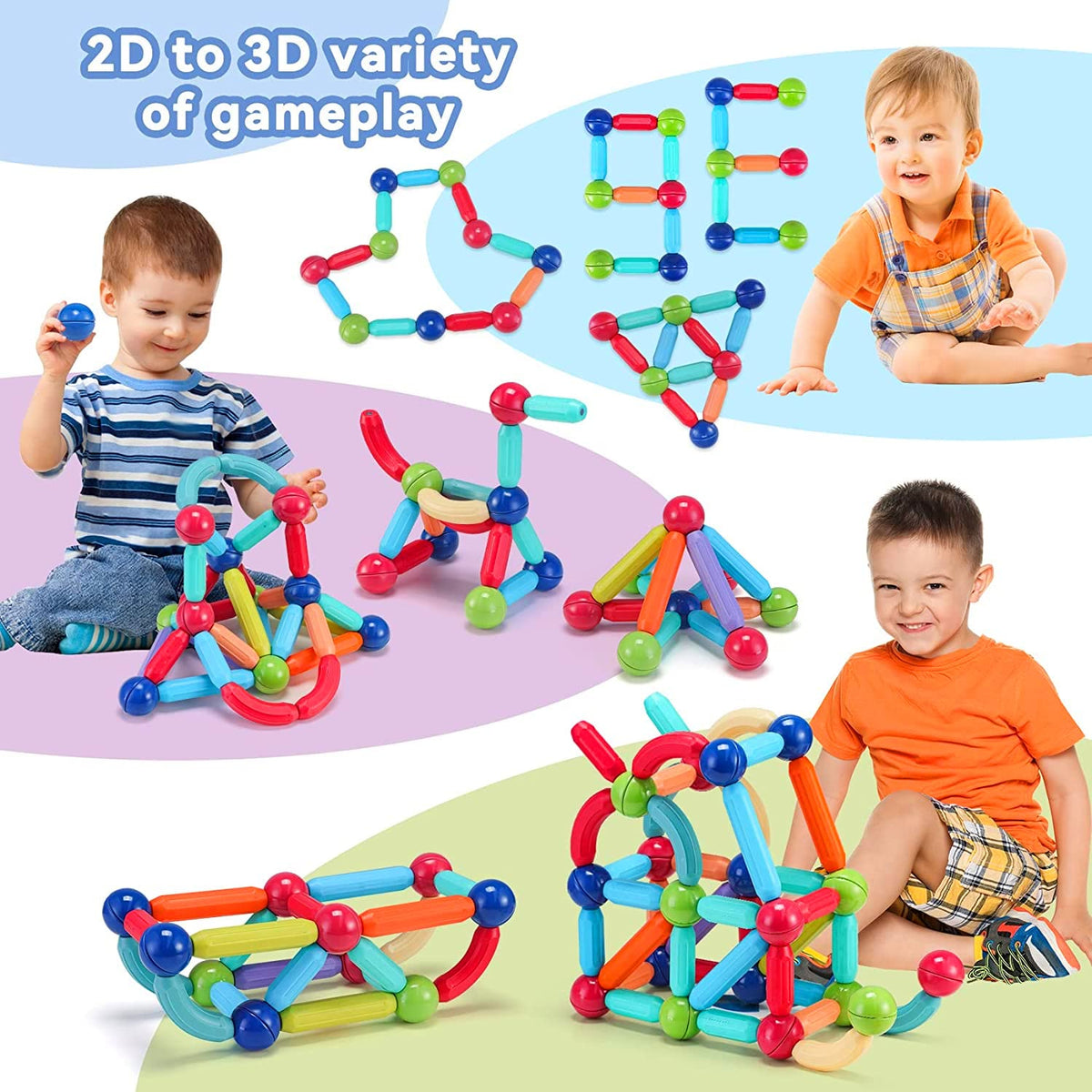 AM0416 Magnetic Sticks Building Blocks 40 Pieces for Kids Age 3+ - Cre ...