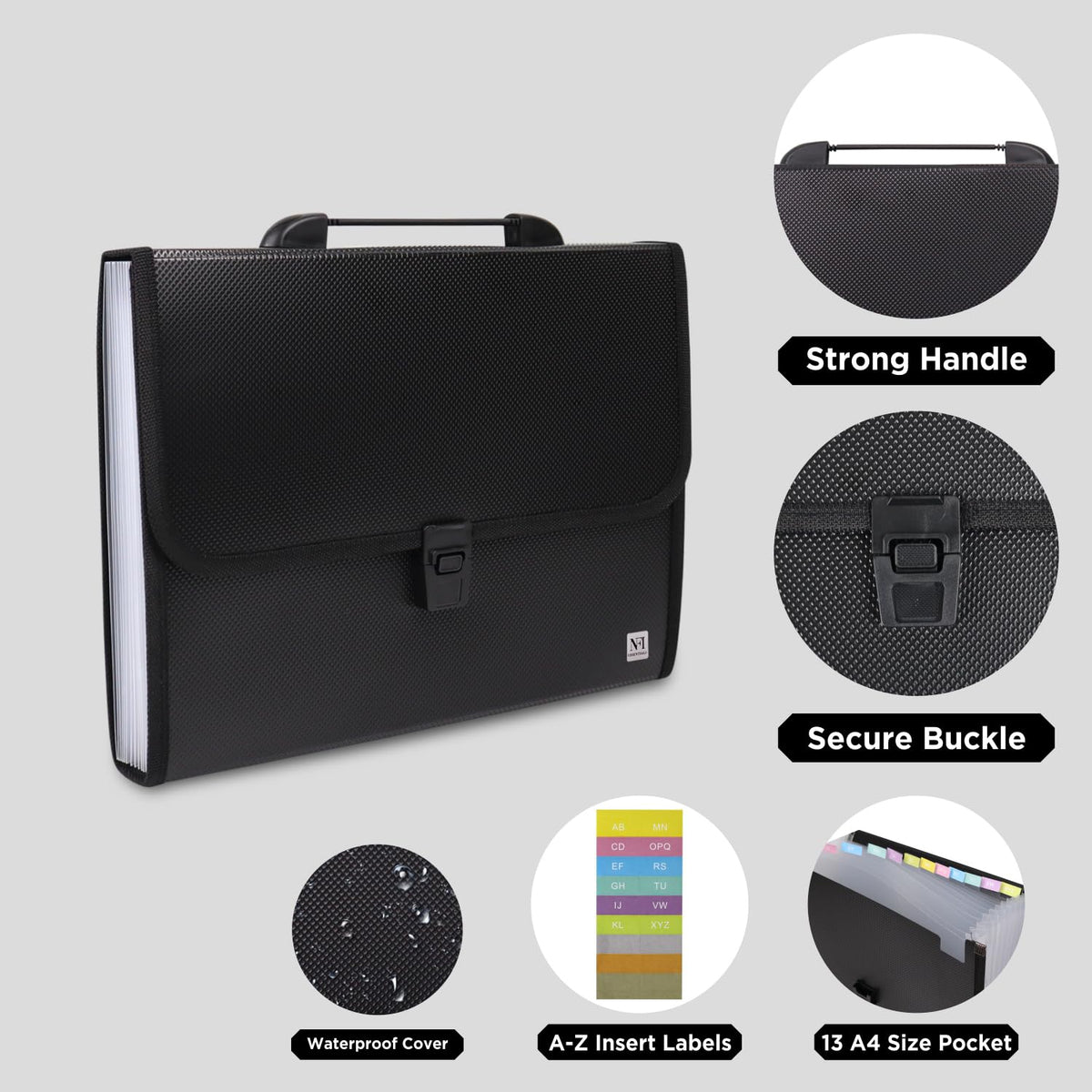 3759 Harmonium File Folders for Documents 13 Compartment A4 Paper File ...