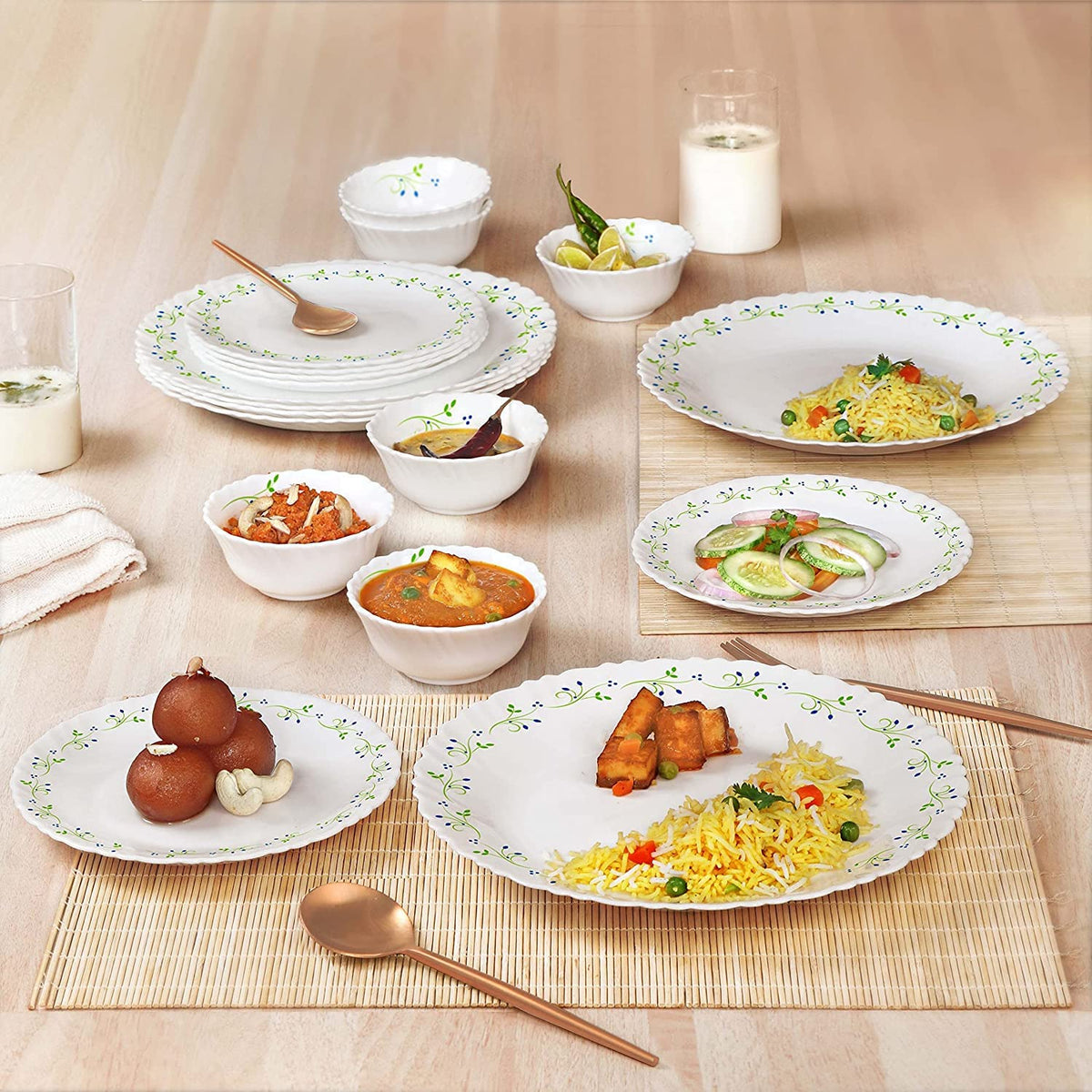 AM0637 Cello Opalware Imperial Opalware Dinner Set, 33 Units, White ...