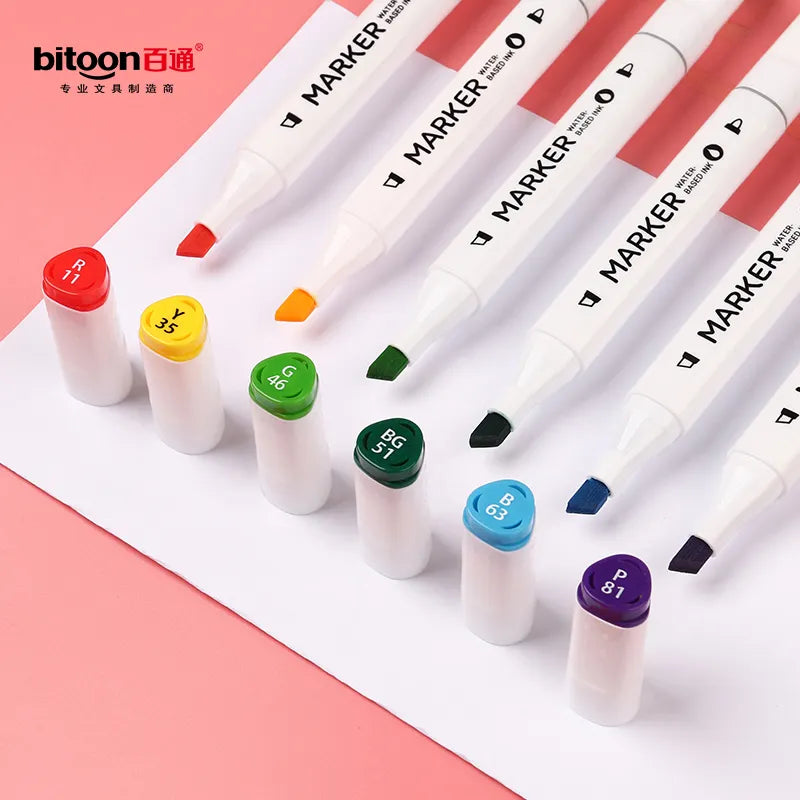 AM2463 Plastic Bitoon Twin Brush Marker BT987 Paint Markers Easy 24pcs ...
