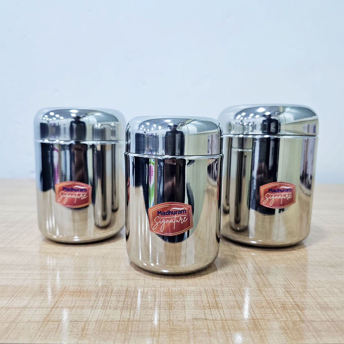 AM6009 Madhuram Stainless Steel Tea Sugar & Coffee Container (Pack of ...
