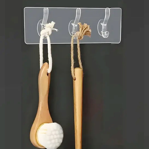 AM5310 Wall Transparent 3 Hook Hanger for Hanging Clothes – Amd-Deodap