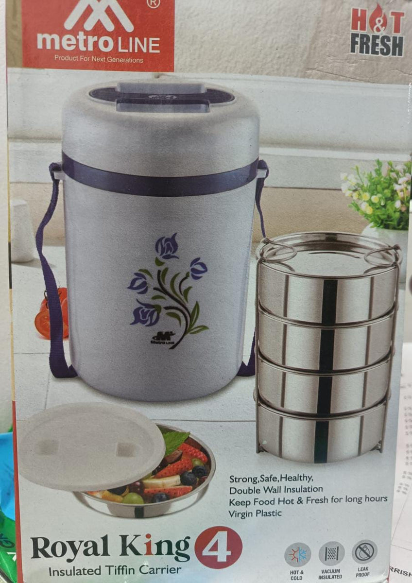 3517 Premium Insulated Double Walled Stainless Steel 4 Layer Lunch Box ...