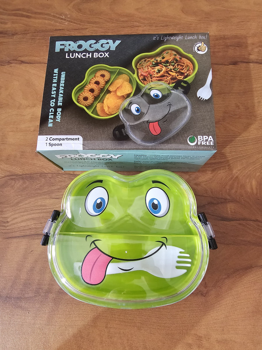3804 Froggy Fun Lunch Box for Kids with Spoon – Amd-Deodap