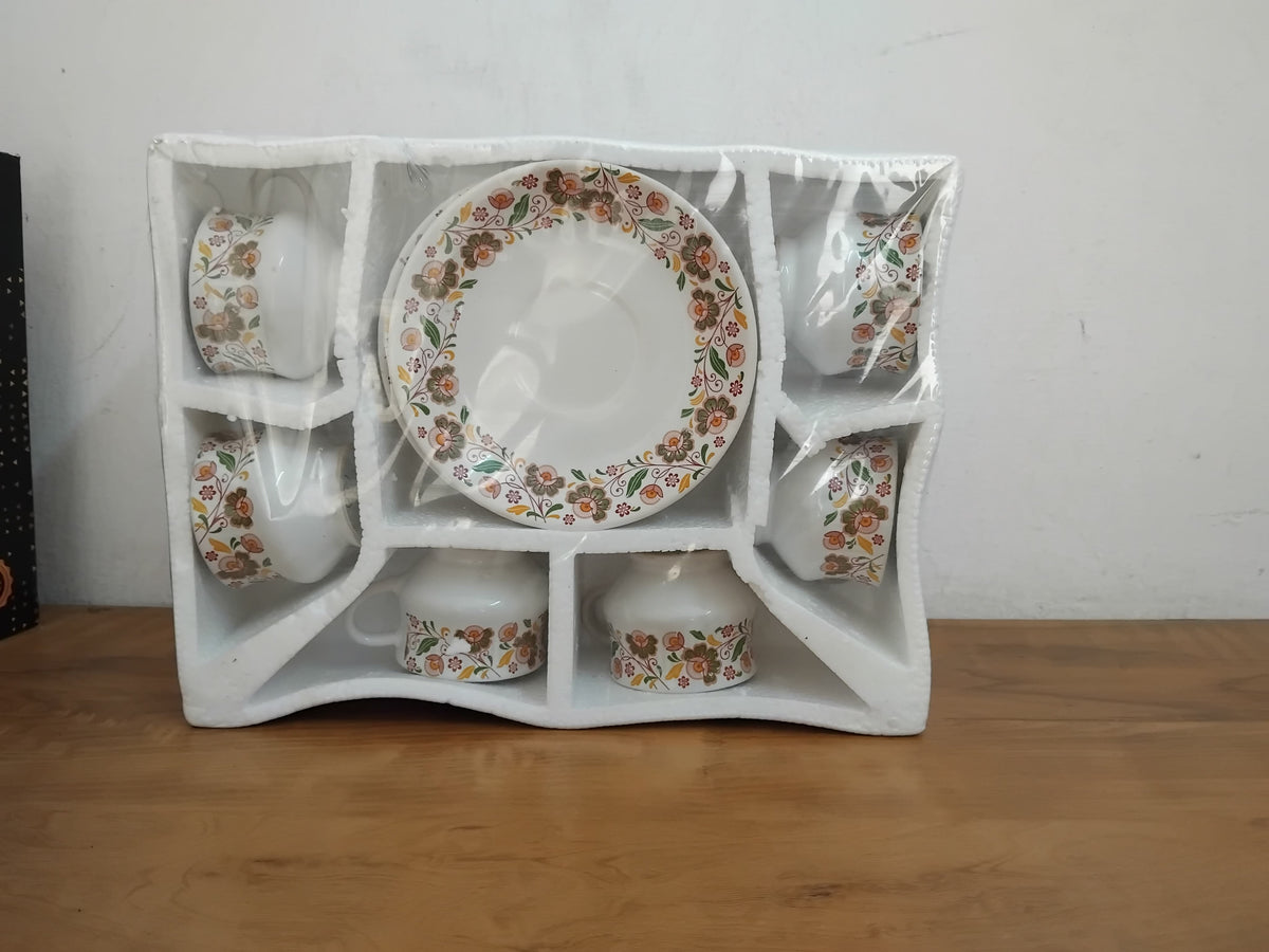 AM3214 Lao Pyala Bone Free Chaina Glass Crockery Ceramic Tea Cup & Sau ...