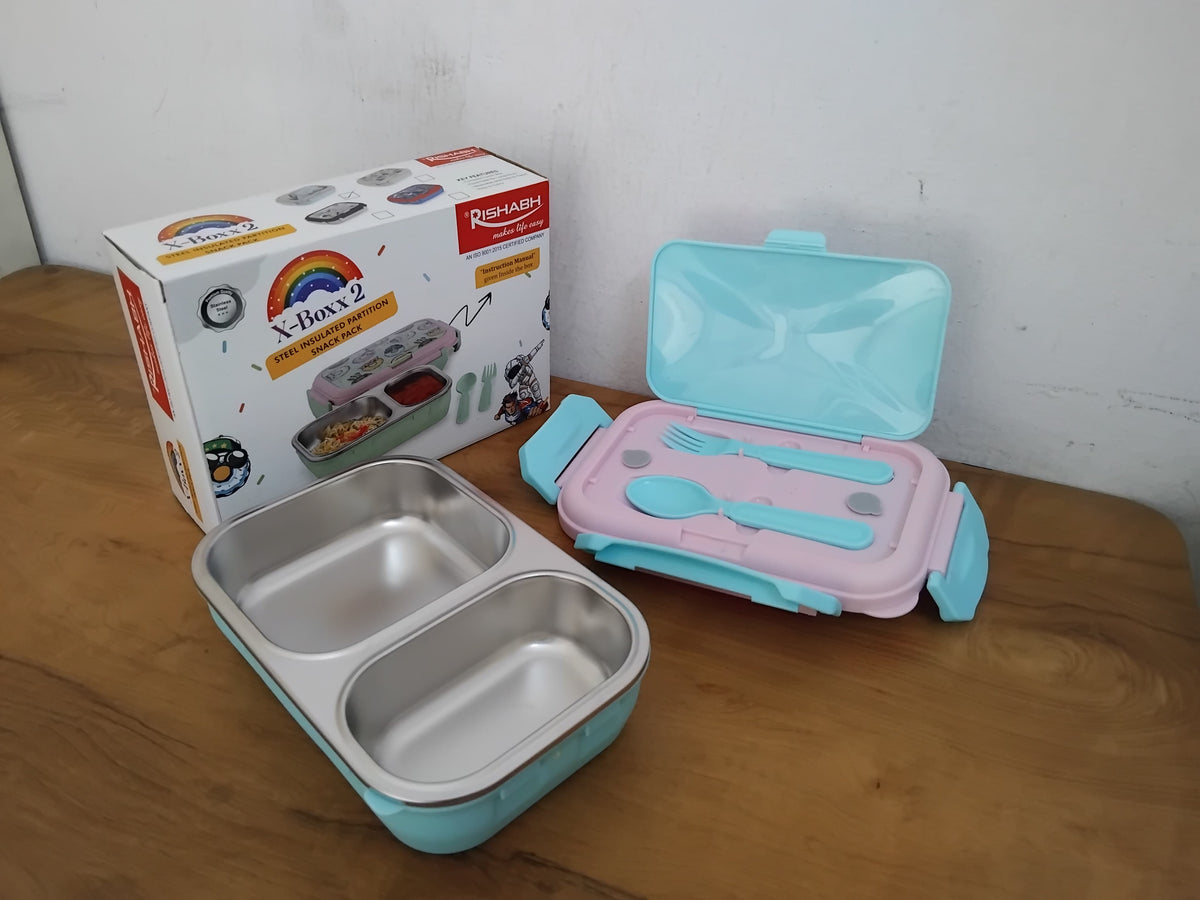 AM3319 Rishabh X Boxx 2 Lunch Box Steel Insulated Partition Lunch Box ...