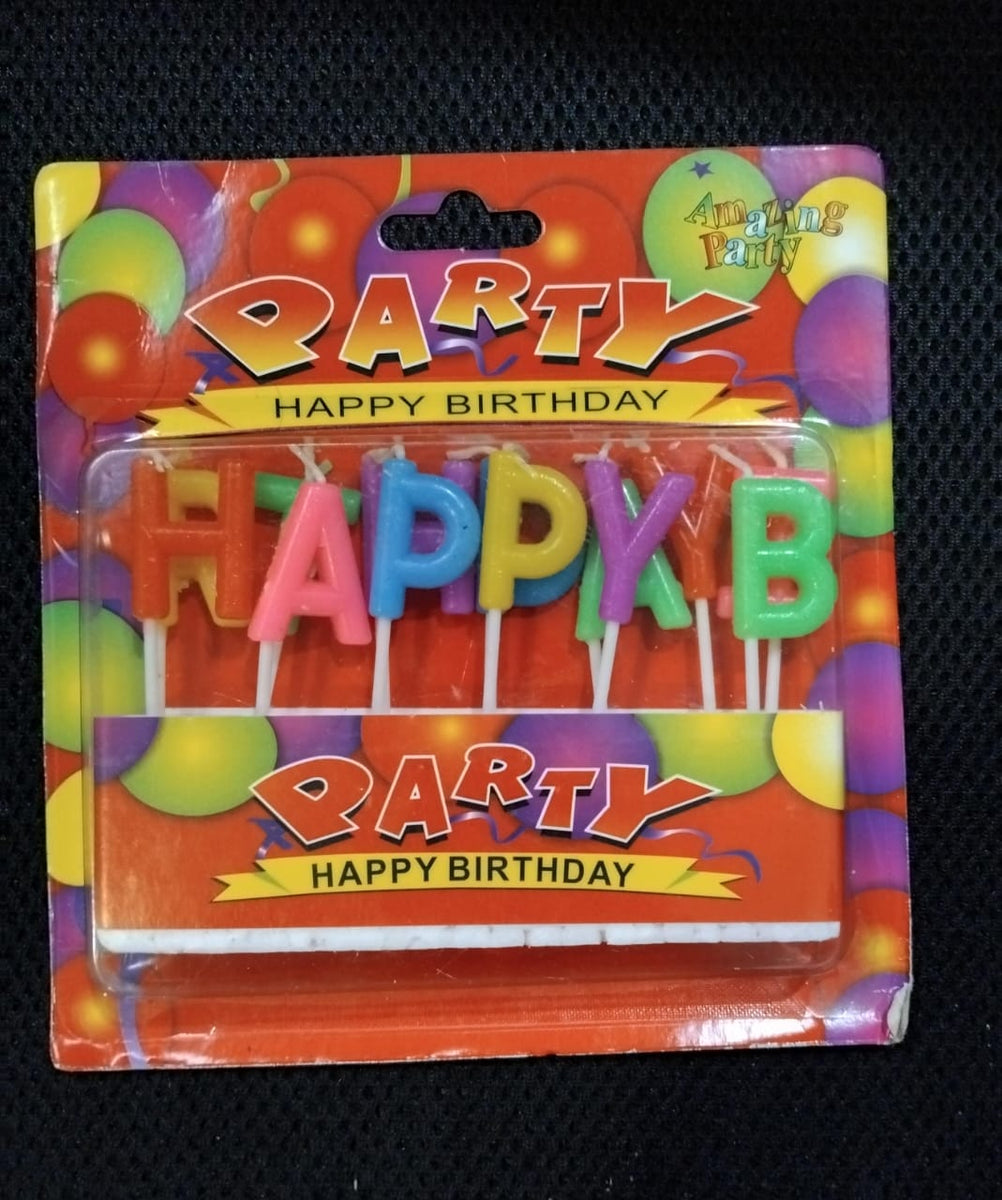 AM2766 Happy Birthday Party HBD Candle1 Multicolor Happy Birthday Lett ...