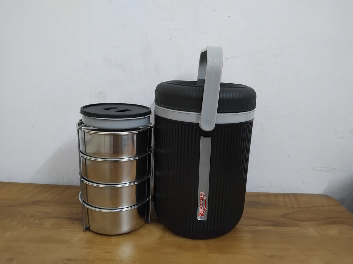 AM3324 Rishabh Slavia 4 Lunch Box 4 Stainless Steel Container Box Pack ...