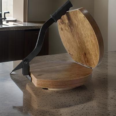 AM0909 Wooden Roti Maker Press Machine With Handle for Kitchen – Amd-Deodap