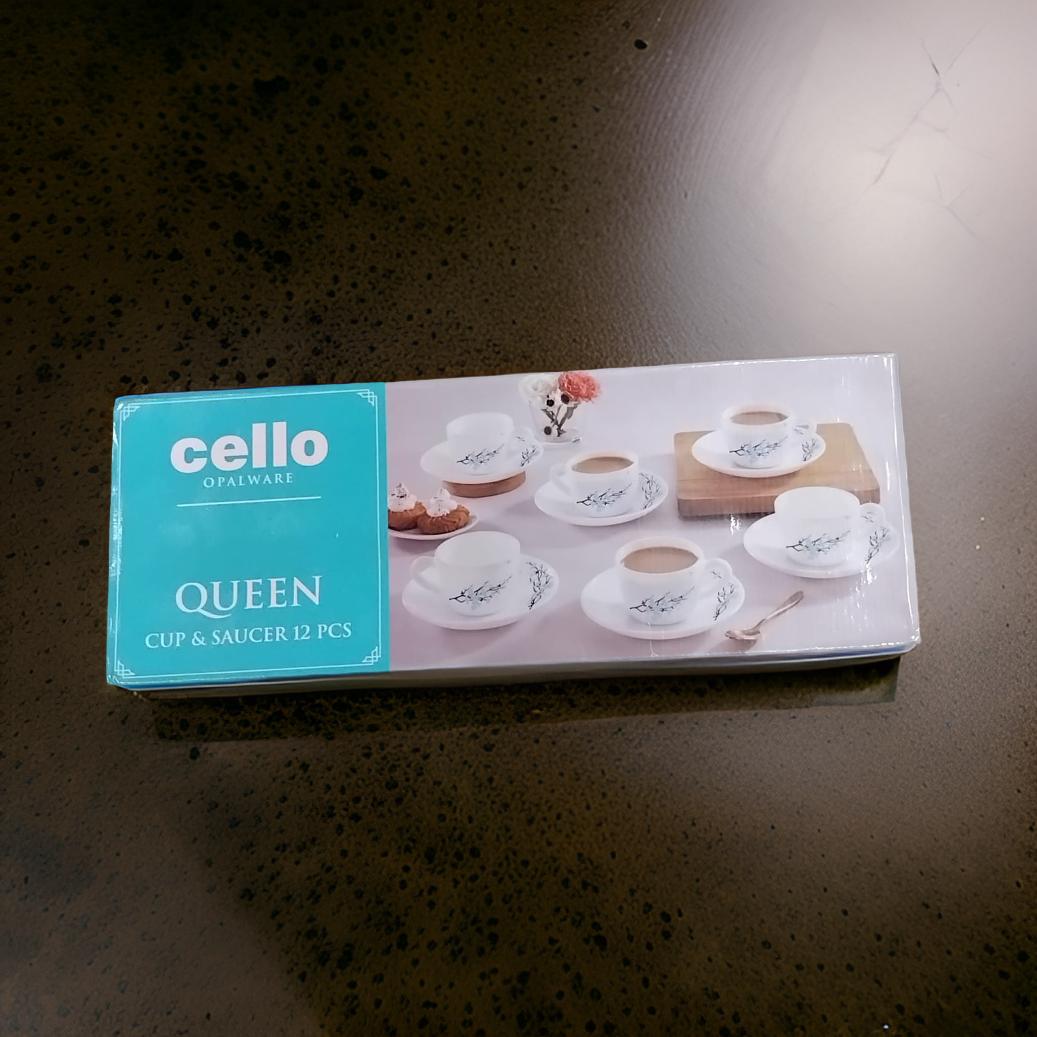 AM2519 Cello Opalware Queen Cup & Saucer 130ml Set Of 12 Pieces – Amd ...