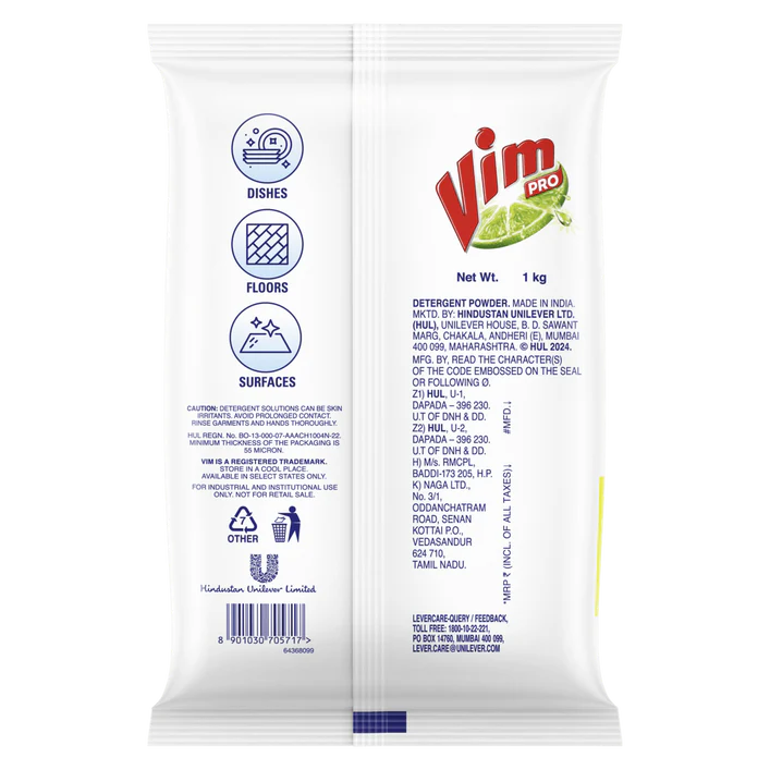 AM3127 Vim Detergent Powder 1 Kg Pro Multipurpose Powder – Amd-Deodap