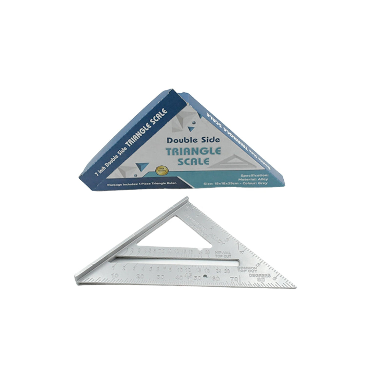 1559 Double Side Scale Triangle Measurement Hand Tool, 45 Degree Trian ...